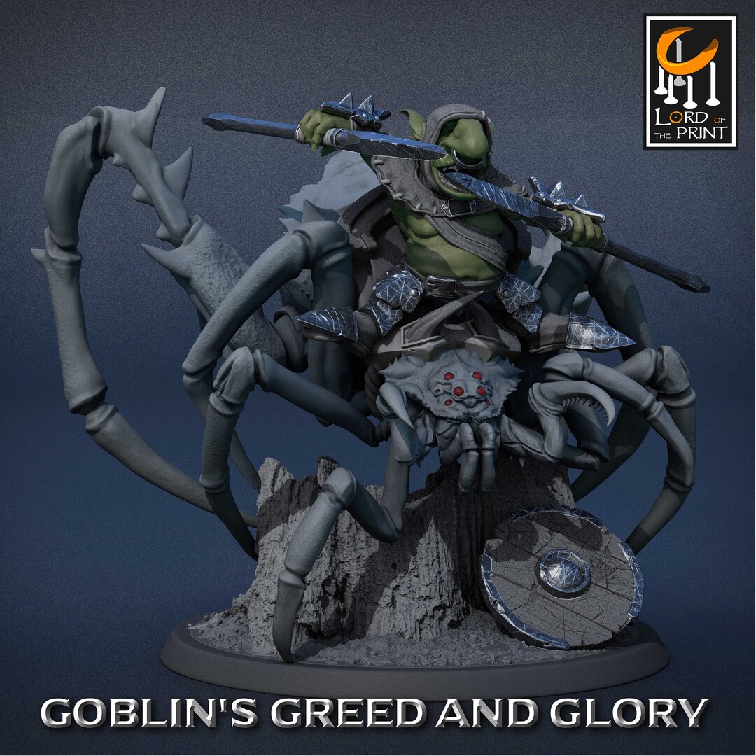 Goblin Rider V1 Premium Dnd Miniature Mini | 28mm 32mm up to 100mm ...