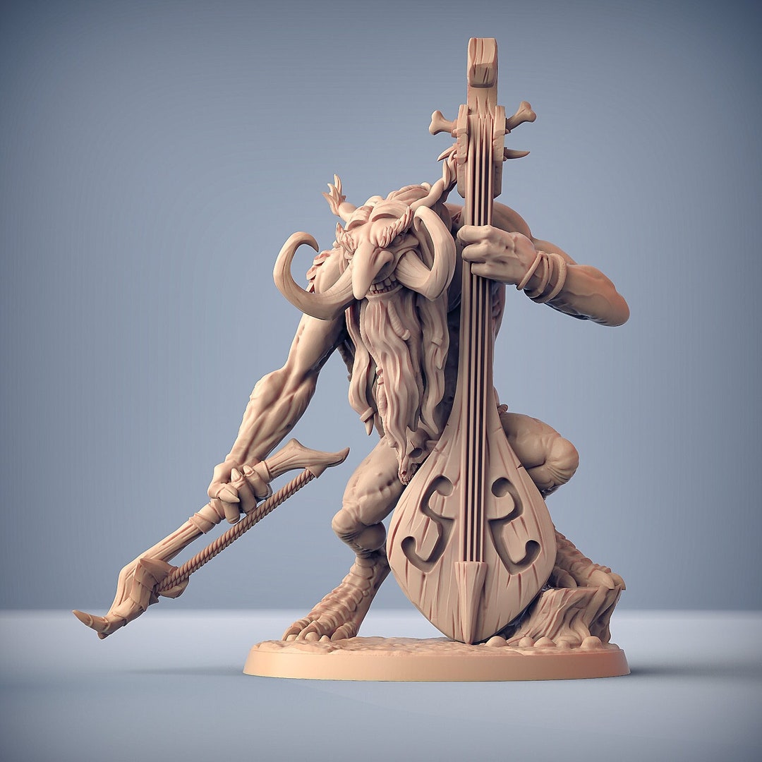 Troll Bard B Dnd Miniatures Compatible With 28mm 32mm Fantasy Minis ...