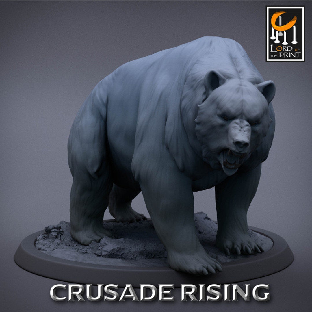 Wild Bear Companion V7 Dnd Miniatures Compatible With 28mm 32mm Fantasy ...