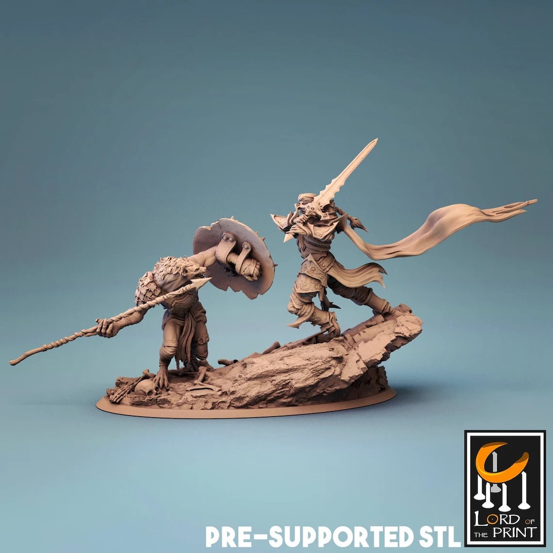 Gnoll Vs Wight Undead Skeleton Diorama | Premium 3D Printed Fantasy ...