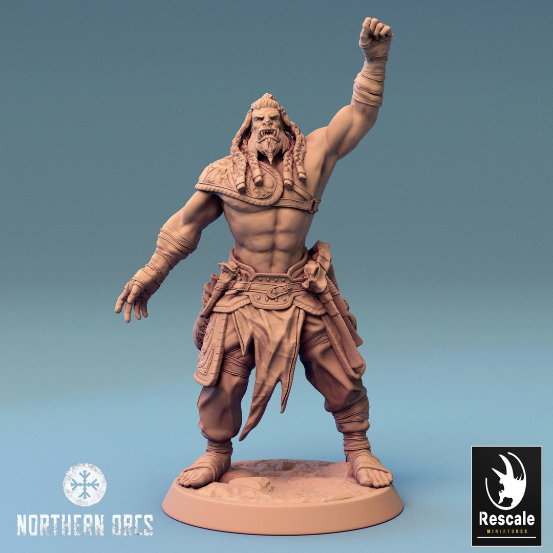 Orc Barbarian Marauder V2 Dnd Miniatures Compatible With 28mm 32mm ...