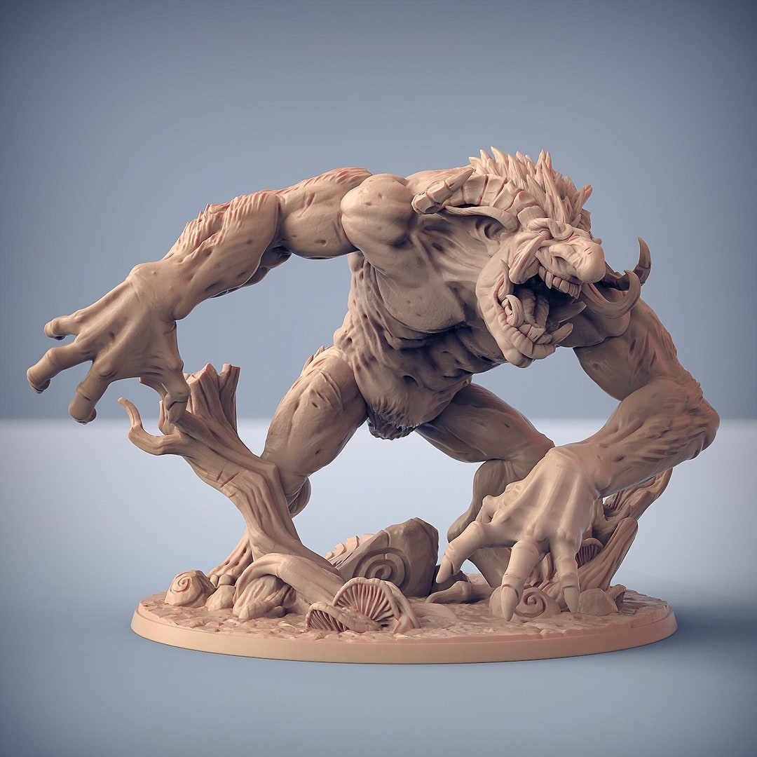 Cave Troll V1 Premium Dnd Miniature Mini 28mm 32mm to 100mm | Swamp ...