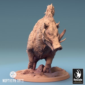 Boar Miniature V1 Dnd Miniatures Compatible With 28mm 32mm Tabletop ...