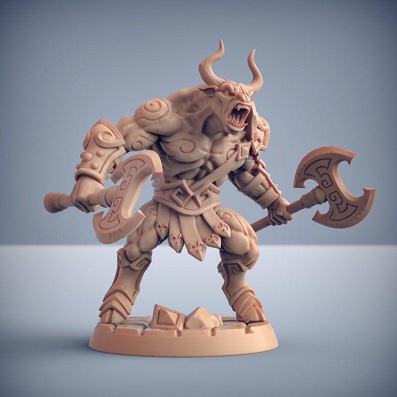 Minotaur Barbarian B Premium Dnd Miniature Mini Sanded & - Etsy UK