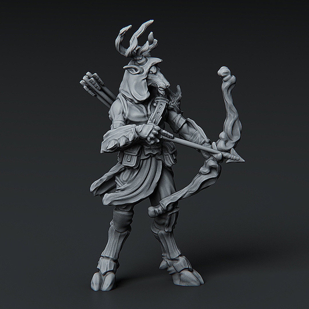 Stag Archon Ranger Archer Dnd Miniature Mini 28mm 32mm up to 100mm ...