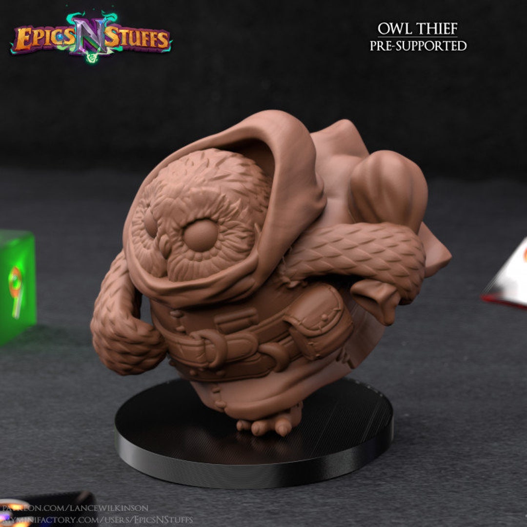 Owl Owlkin Thief Premium Dnd Miniature Mini Sanded & Primed - Etsy