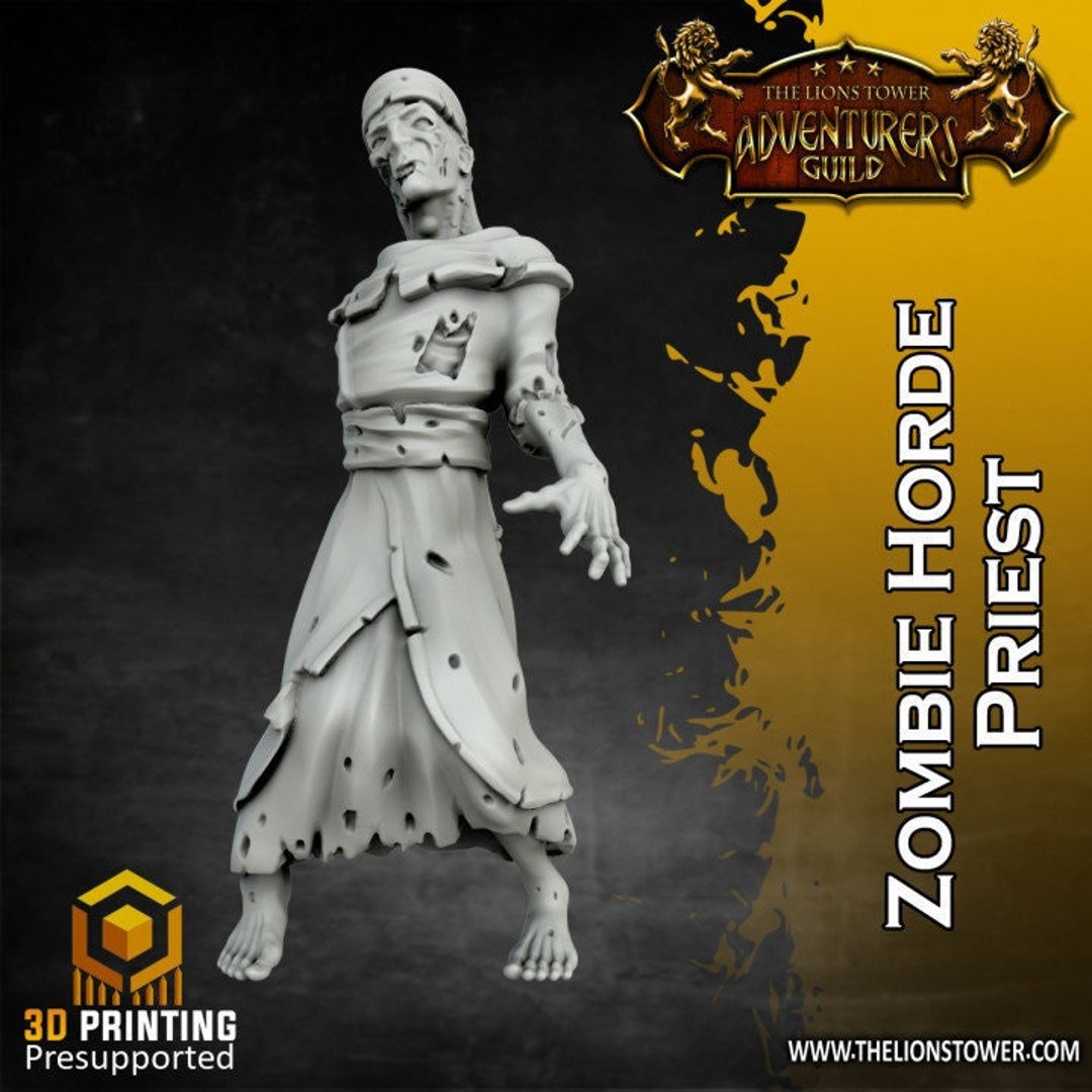 Zombie Undead Priest | Premium 3D Printed Fantasy Tabletop Miniatures ...