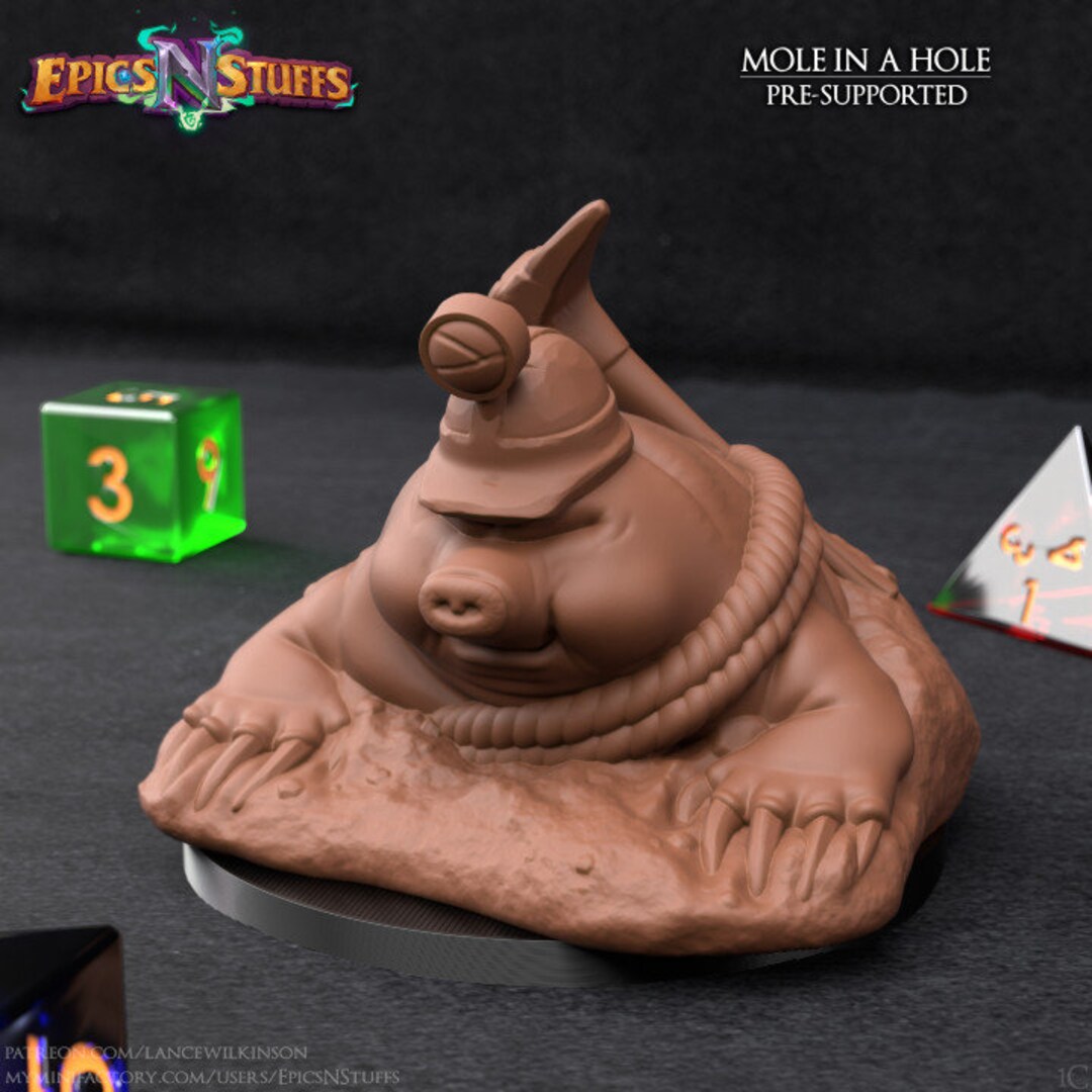 Mole B Premium Dnd Miniature Mini | Resin 3D Printed | 28mm 32mm up to ...