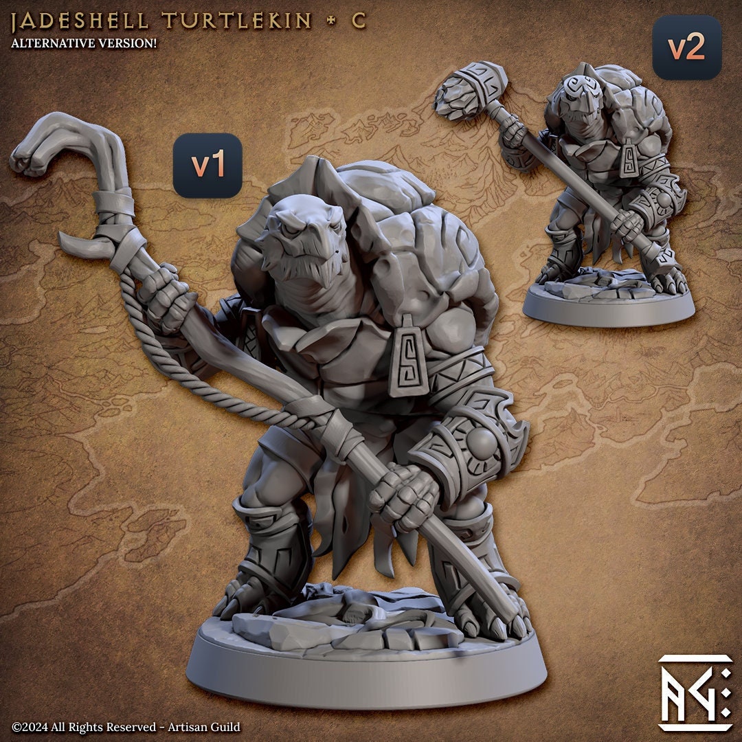 Turtle Tortle Wizard Druid Dnd Miniatures Compatible With 28mm 32mm ...