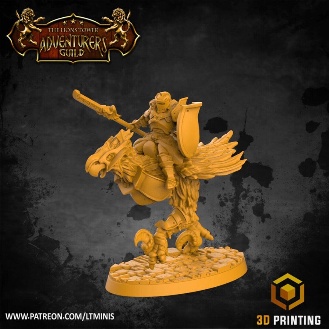 Riding Paladin V3 Premium 3D Printed Fantasy Tabletop Miniatures 28mm ...