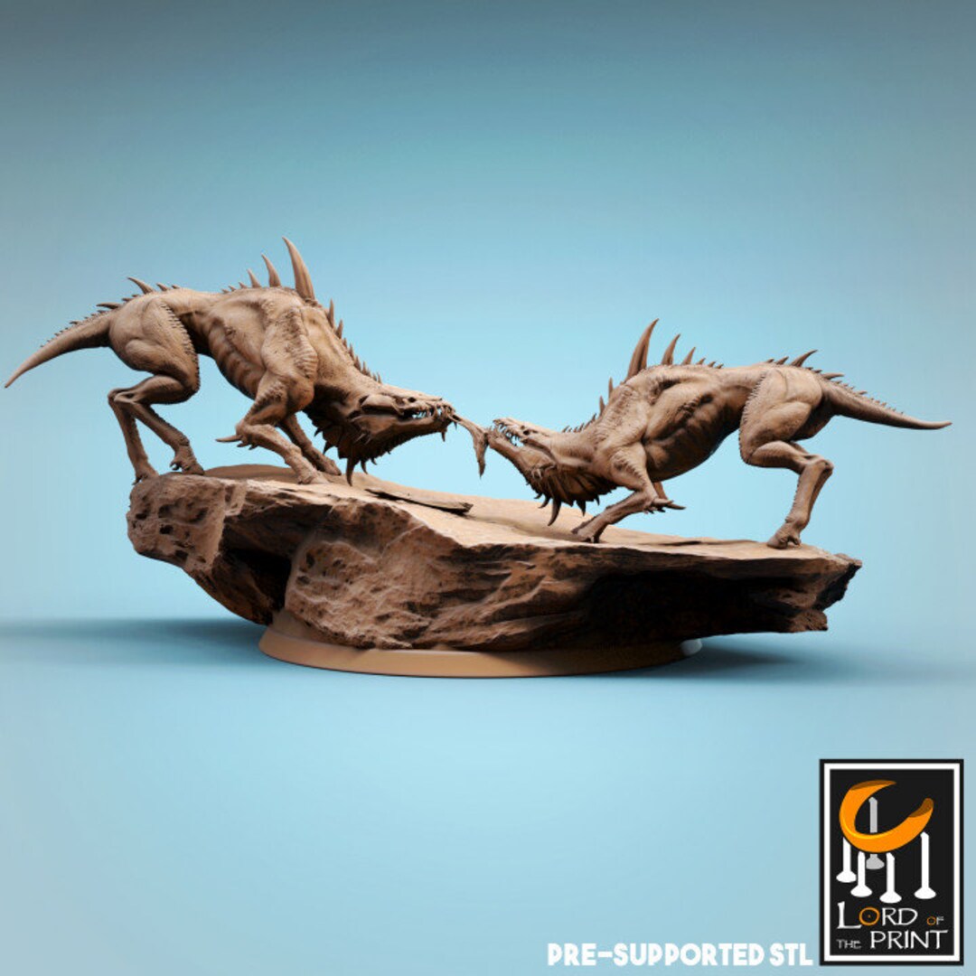 Hell Hound Infernum Dogs Diorama Dnd Miniatures Compatible With 28mm ...