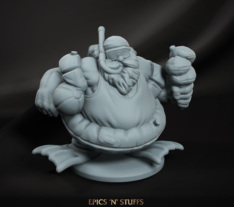 Pool Party Dwarf Premium 3D Printed Fantasy Tabletop - Etsy