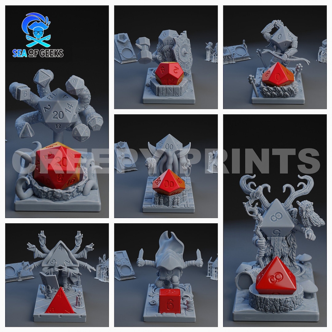 Dnd Dice Tray Holder Keeper Display V1 for D4 D6 D8 D10 D12 D20 D100 ...