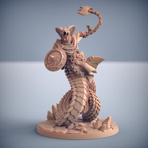 4x Serpentfolk Fighters Pack Premium Dnd Miniature Mini Giant Snake ...
