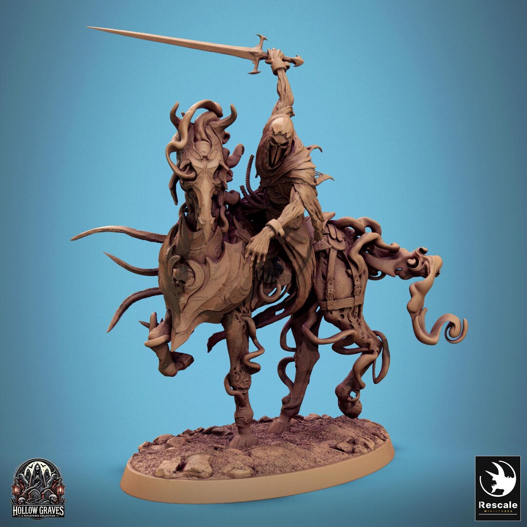 Necromancer on Nightmare Undead Wraith Lich V7 Premium Dnd Miniature ...