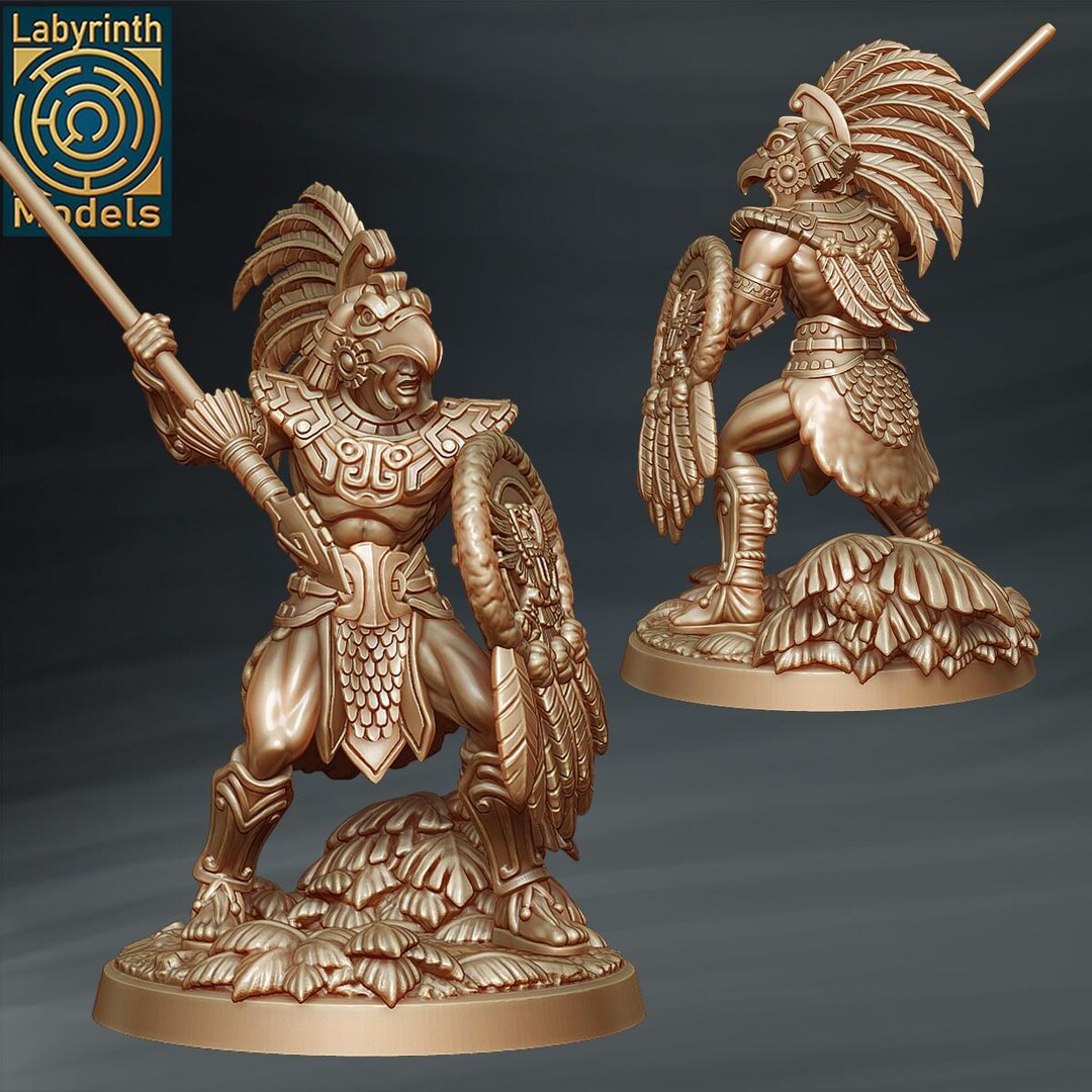 Inca Warrior V3 Dnd Miniatures Compatible With 28mm 32mm Fantasy Minis ...
