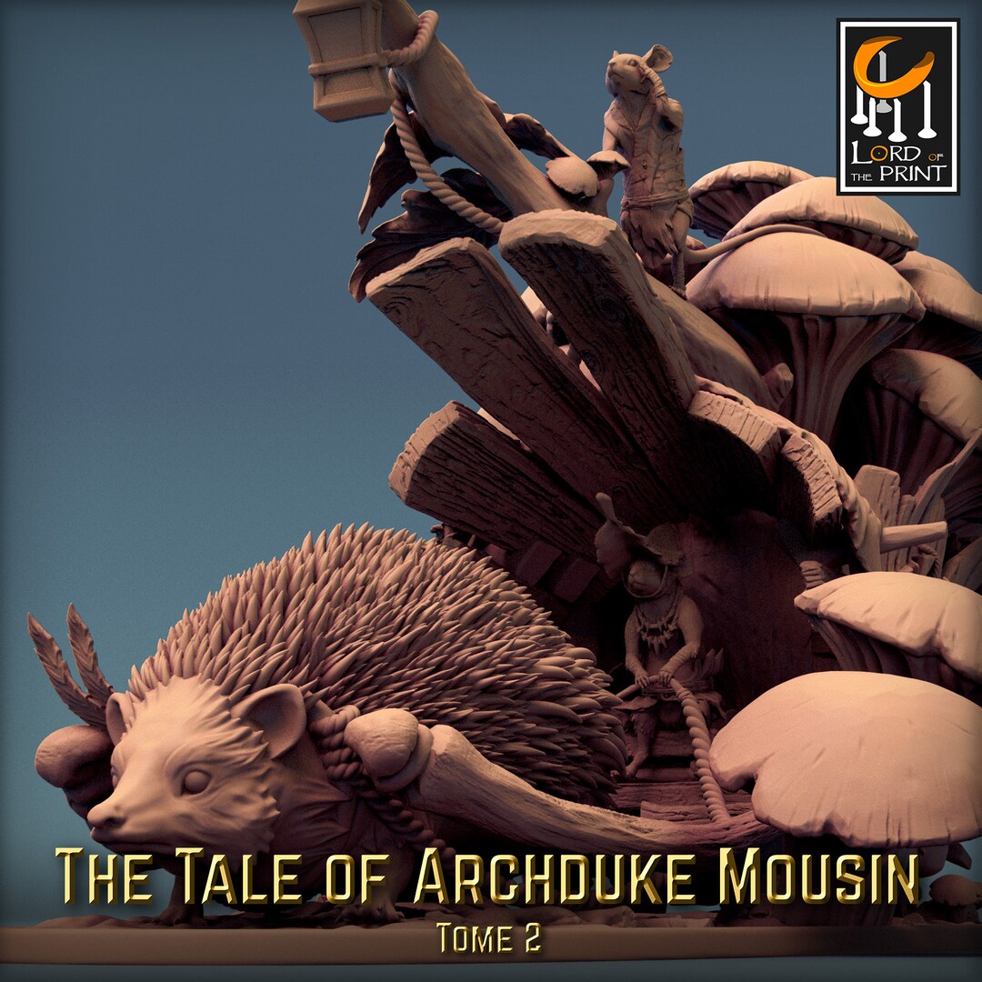 Mousefolk Hedgehog Diorama Premium Dnd Miniature Mini Ratfolk Mouse ...