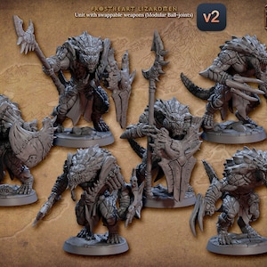 6x Lizardfolk Lizardmen Pack Premium Dnd Miniature Mini Lizardman ...
