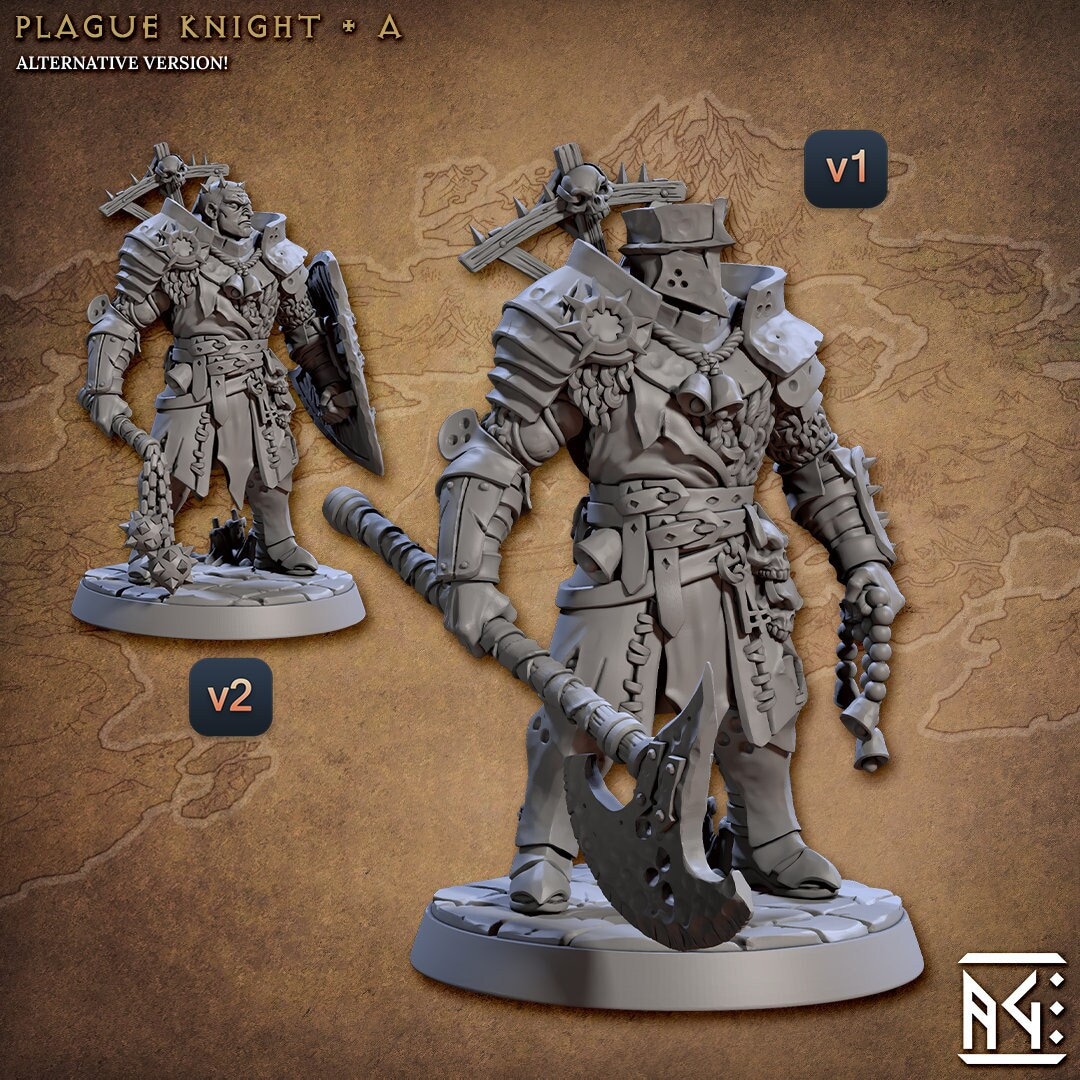 Cultist Fighter Knight A Dnd Miniatures Compatible With 28mm 32mm ...