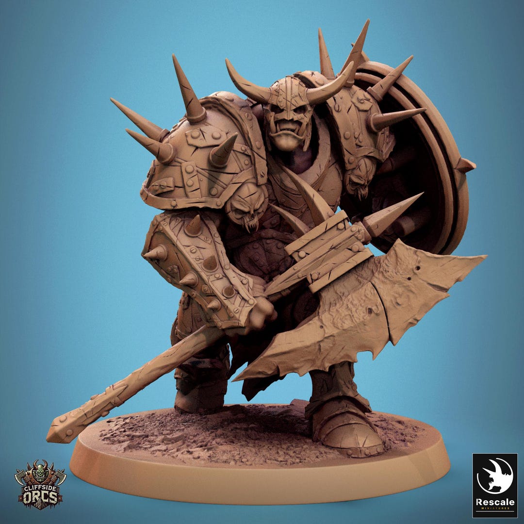 Orc Barbarian Marauder V3 Dnd Miniatures Compatible With 28mm 32mm ...