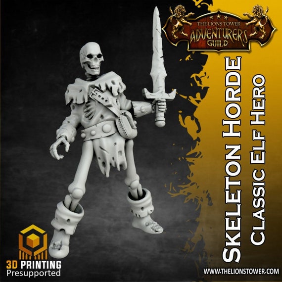 Skeleton Undead Elf Premium 3D Printed Fantasy Tabletop - Etsy