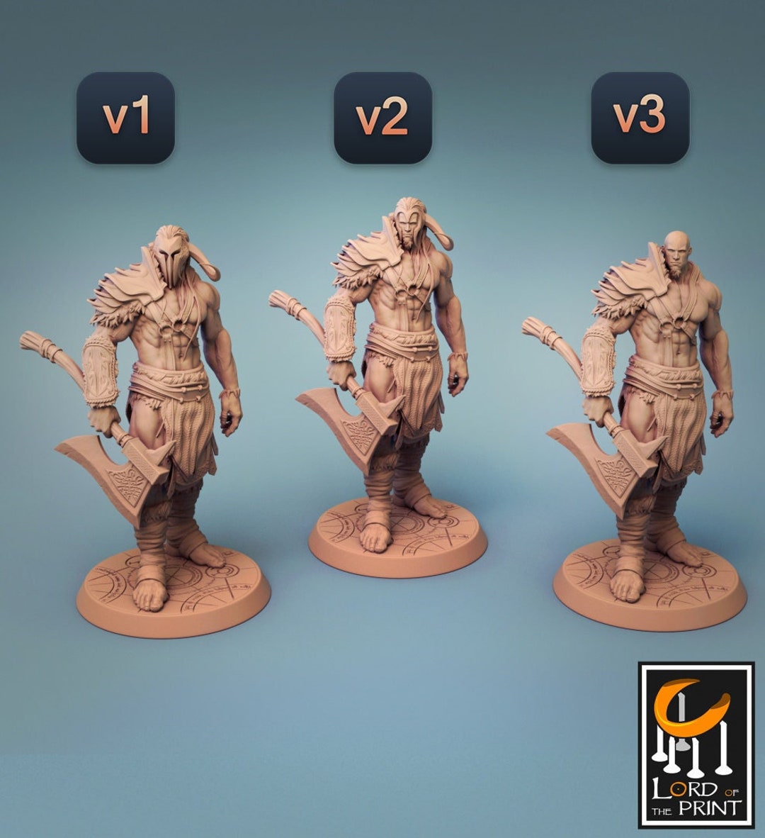 Goliath Viking Barbarian Axe Premium Dnd Miniature Mini Figurine Figure ...