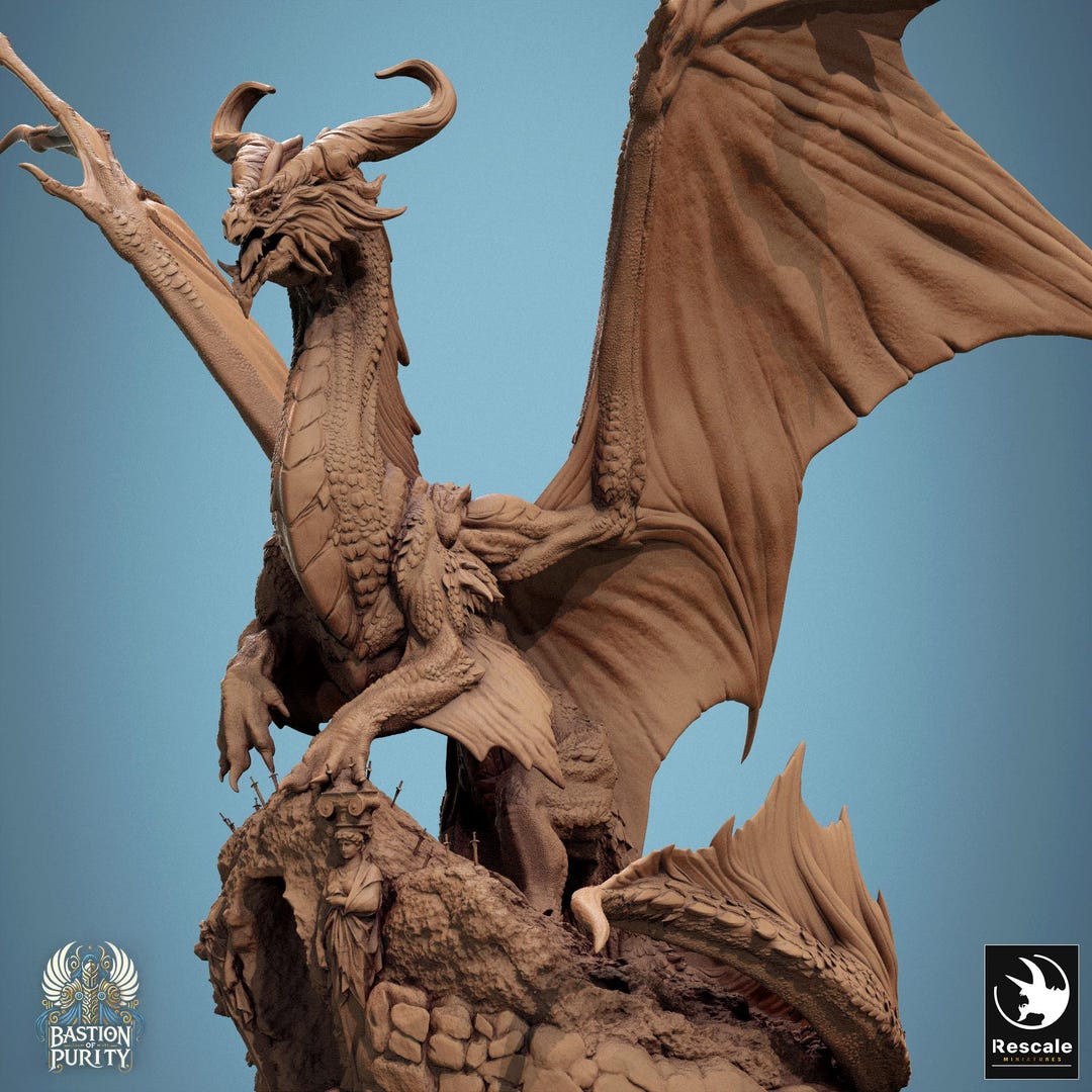Ancient Bronze Dragon V4 Premium Dnd Miniature Mini Figure Figurine ...