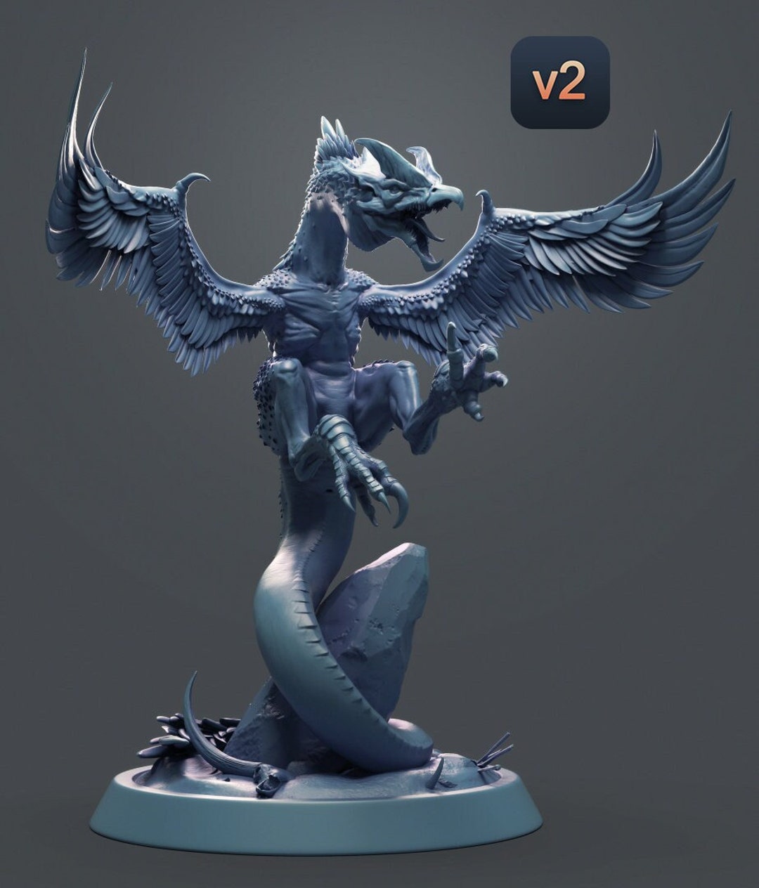 Cockatrice Premium Dnd Mini Miniature | Resin 3D Printed | Young Dragon ...