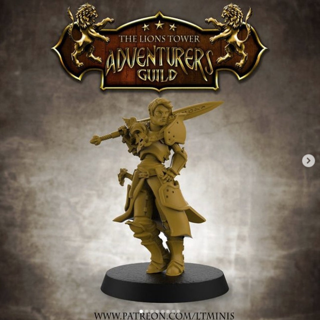 Paladin Knight V9 | Premium 3D Printed Tabletop Miniatures 28mm 32mm to ...