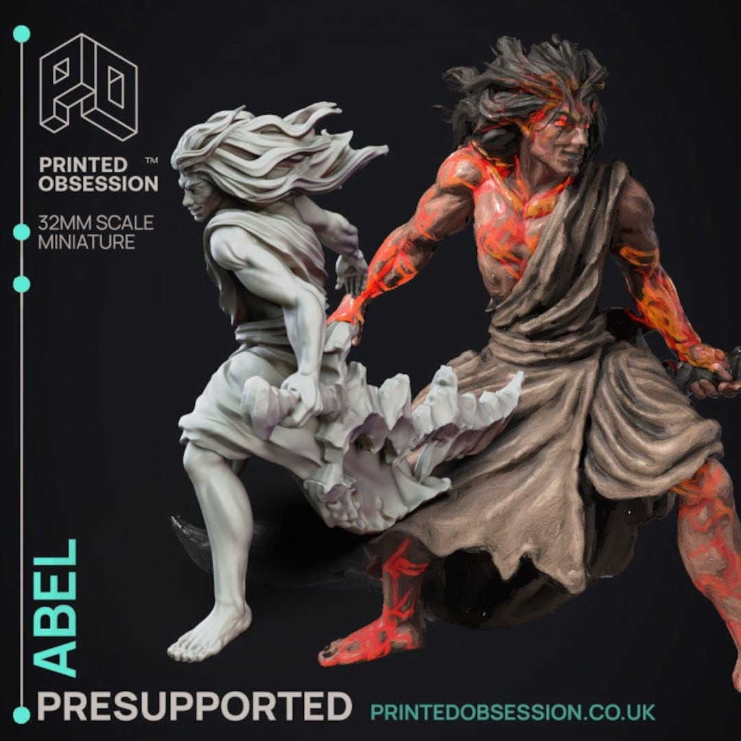 Abel the Swordsman Dnd Miniatures Compatible With 28mm 32mm Tabletop ...