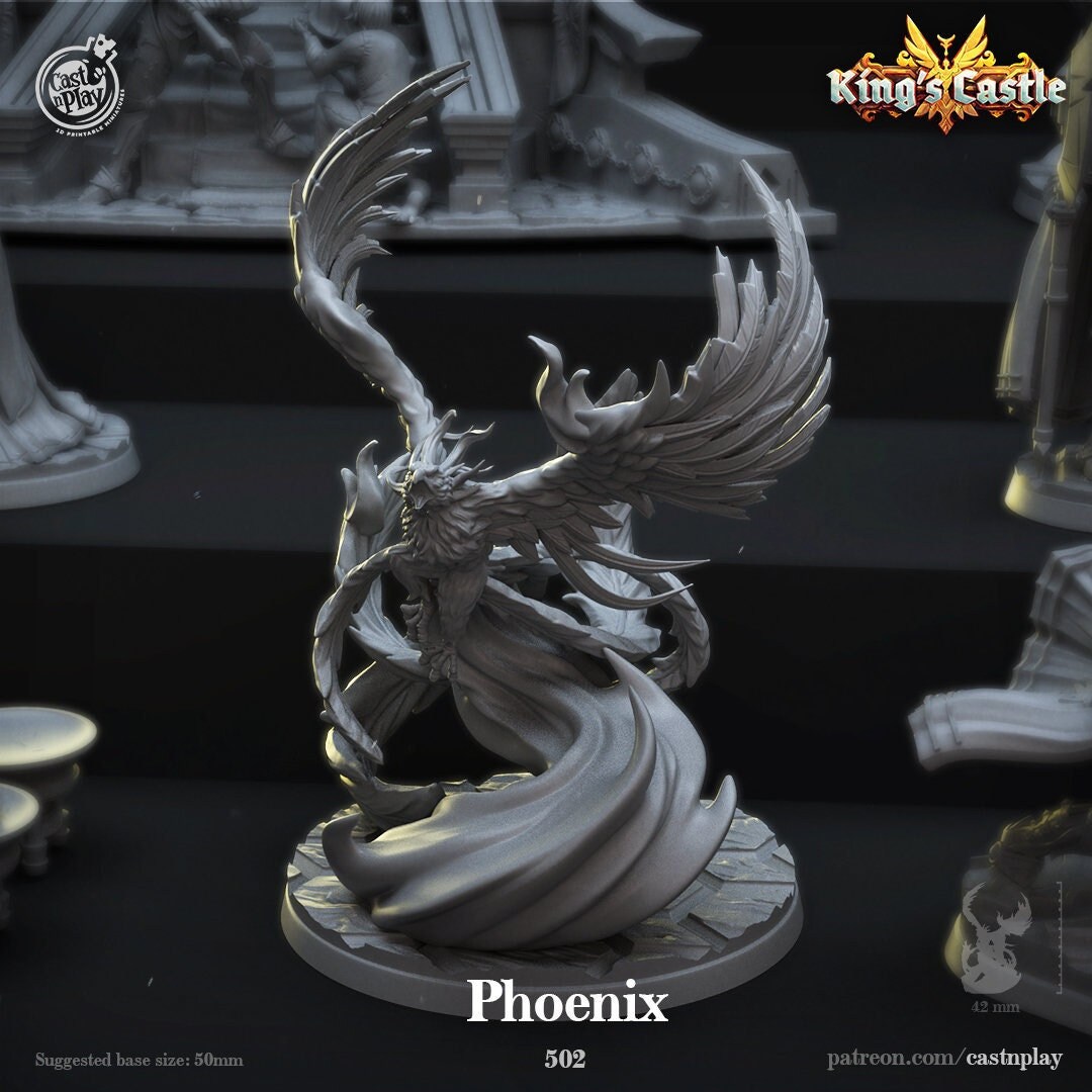 Phoenix Premium Dnd Miniature Mini | 28mm 32mm to 100mm | Resin 3D ...