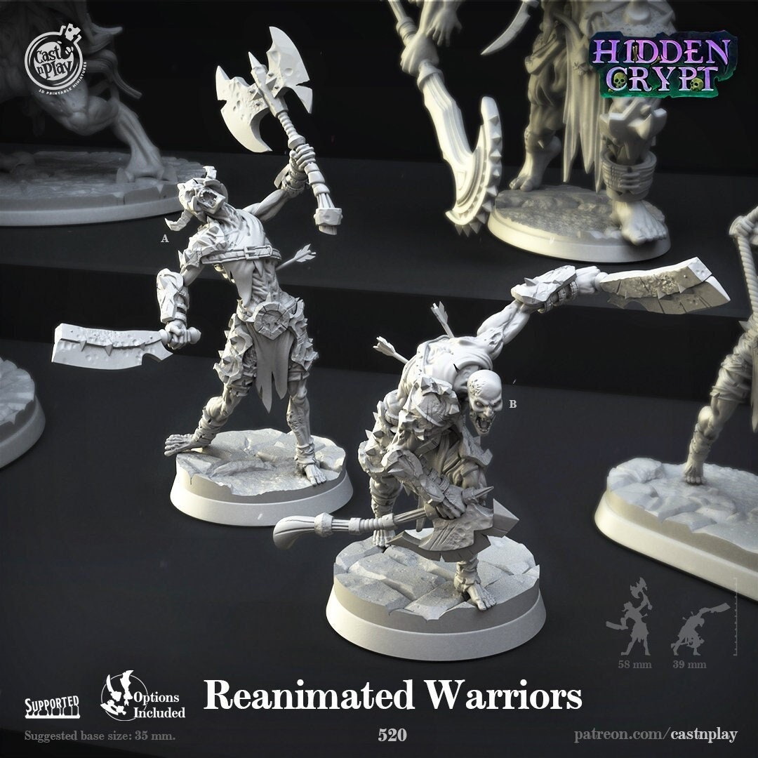 Reanimated Undead Skeleton Premium dnd Miniature Mini Poncé et apprêté ...