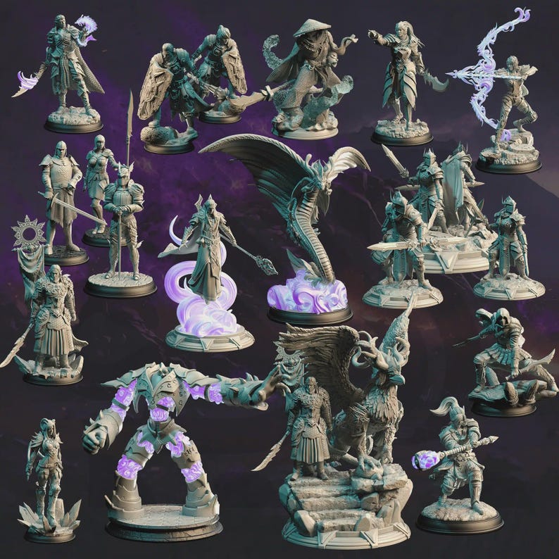 Knight Swordsman Dnd Miniatures Compatible With 28mm 32mm Tabletop ...