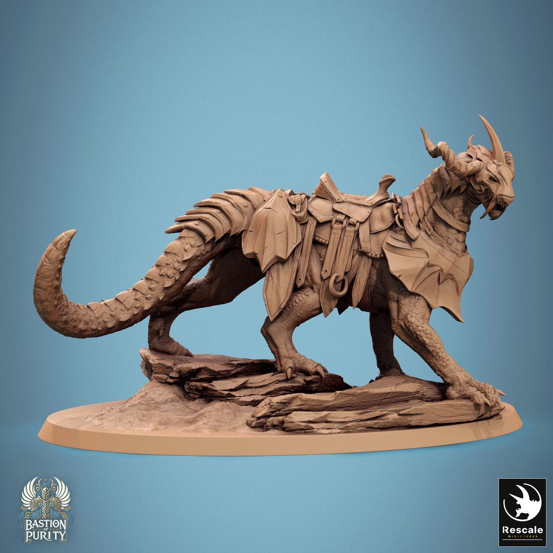 Armored Sabertooth Tiger V4 Premium Dnd Miniature Mini | Resin 3D ...