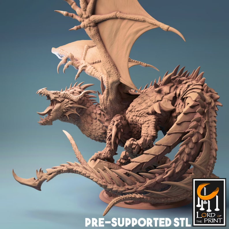 Ancient Dragon Dnd Miniatures Compatible With 28mm 32mm Tabletop ...