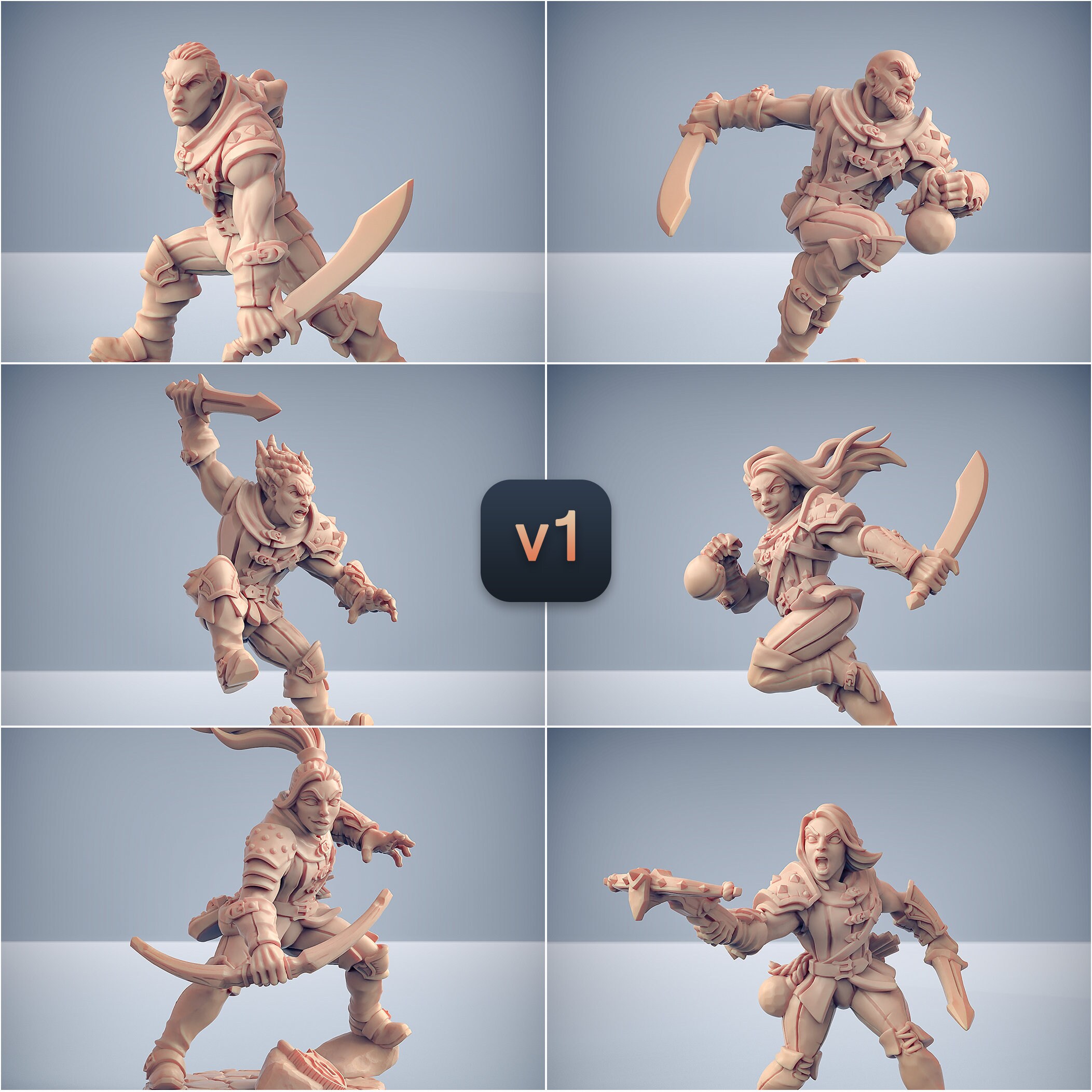 6x Thief Rogue Bandit Pack V1 Premium Dnd Miniature Mini - Etsy