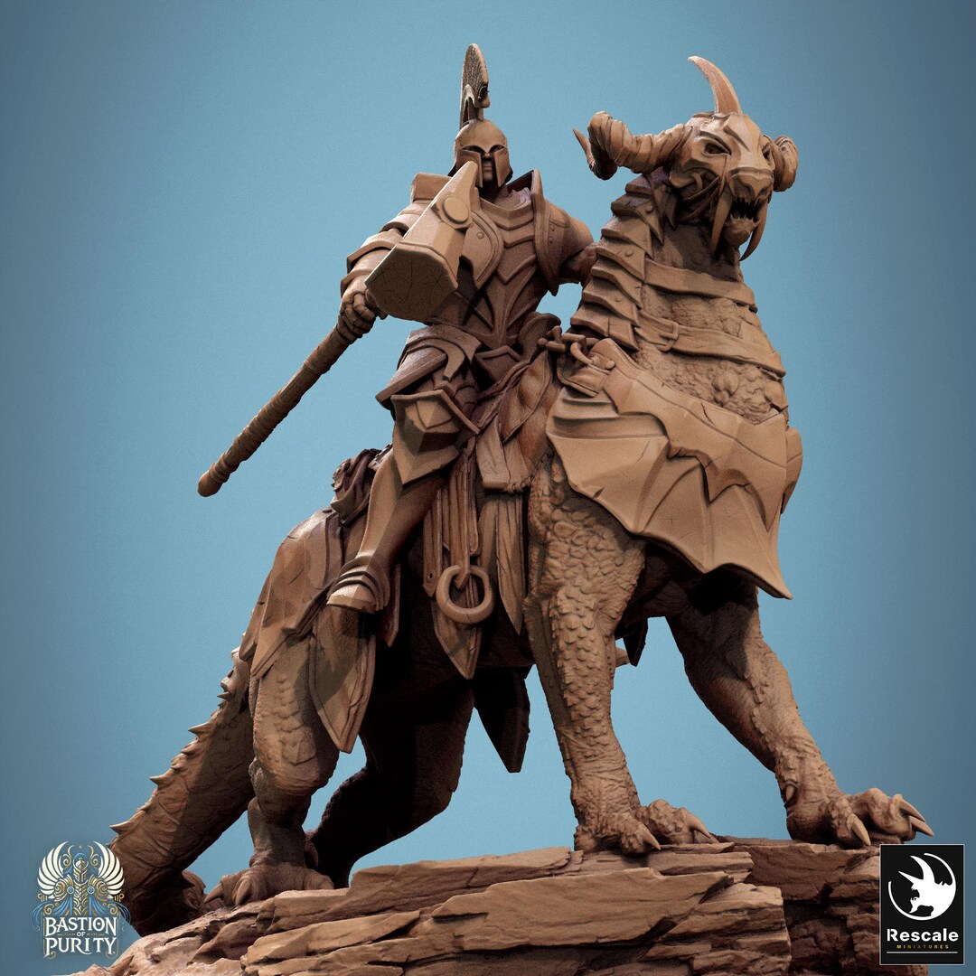 Paladin on Sabretooth V7 Dnd Miniatures Compatible With 28mm 32mm ...