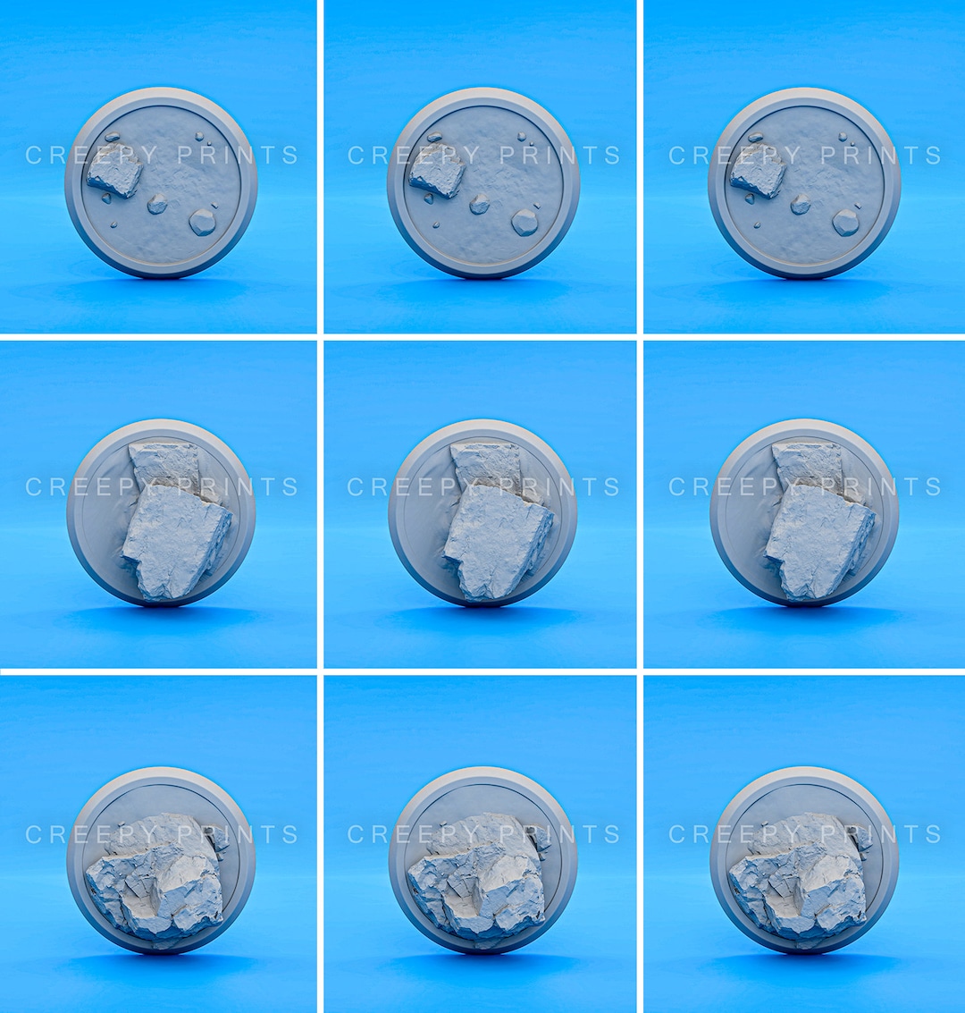 Pack of 9 Round Scenic Bases V14 | Sand Rocks Mountain | 25mm 28mm 30mm ...