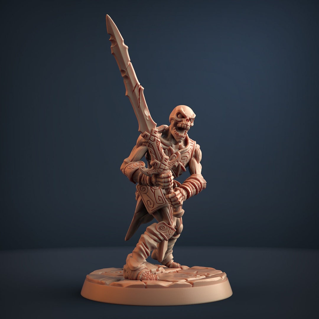 Necromancer Skeleton V7 Premium Dnd Miniature | Fighter Warrior | Resin ...