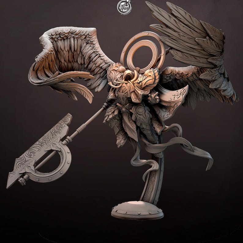 Aasimar Paladin Cleric Angel Dnd Miniatures Compatible With 28mm 32mm ...