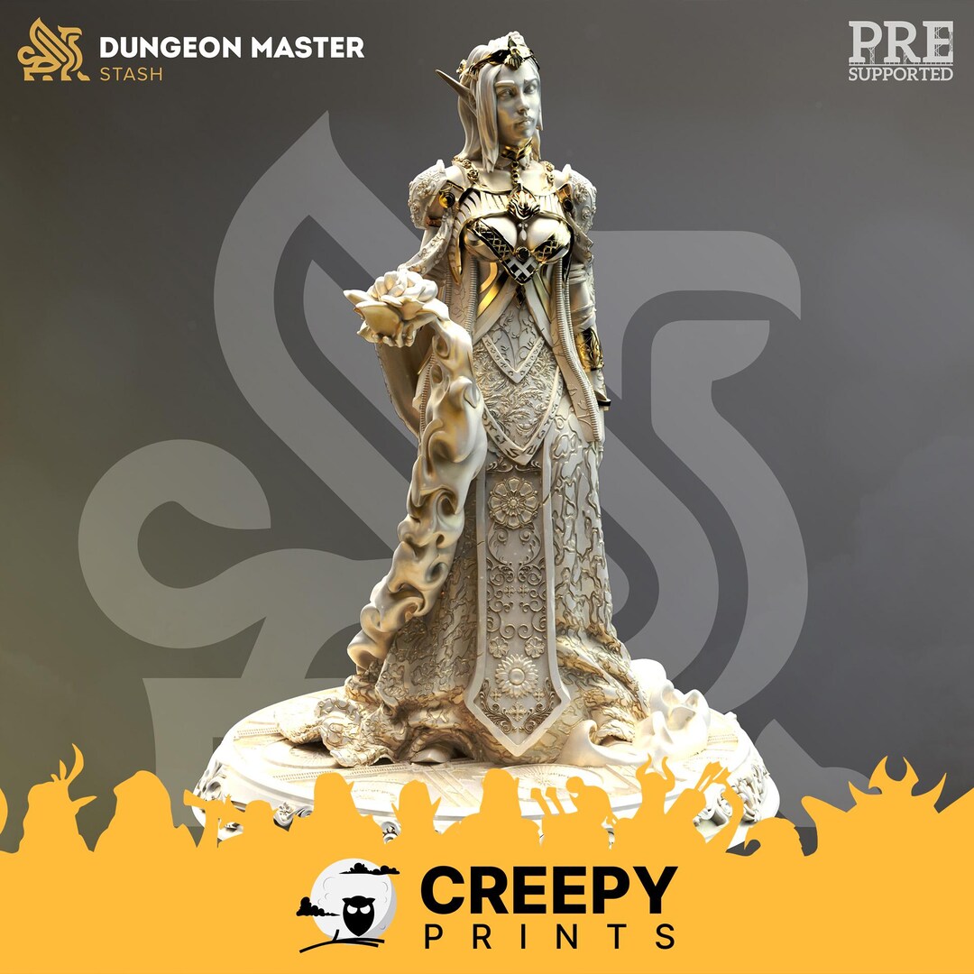 Elf Queen Princess Dnd Miniatures Compatible With 28mm 32mm Tabletop ...