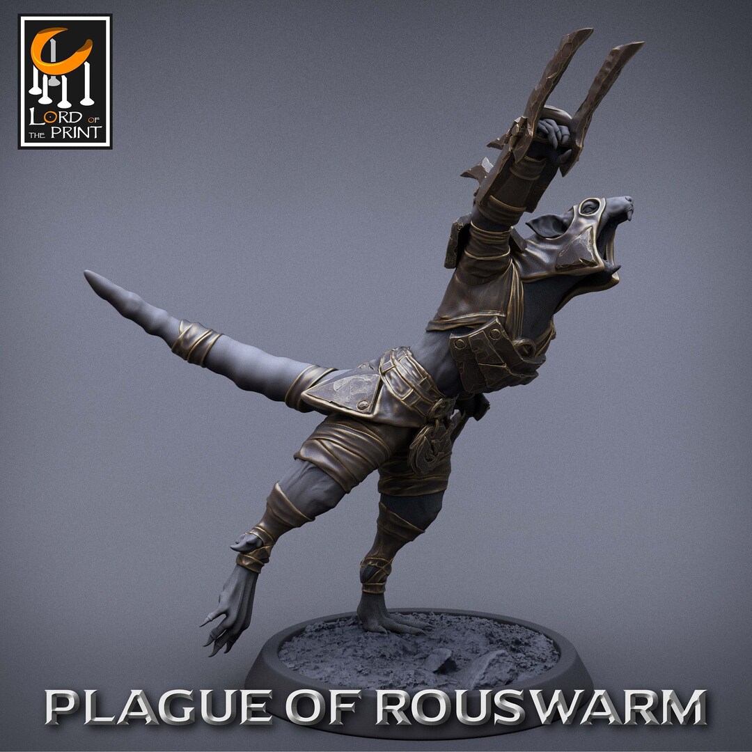 Ratfolk Paladin V15 Premium Dnd Miniature Mini Rat Folk Mousefolk Mouse ...