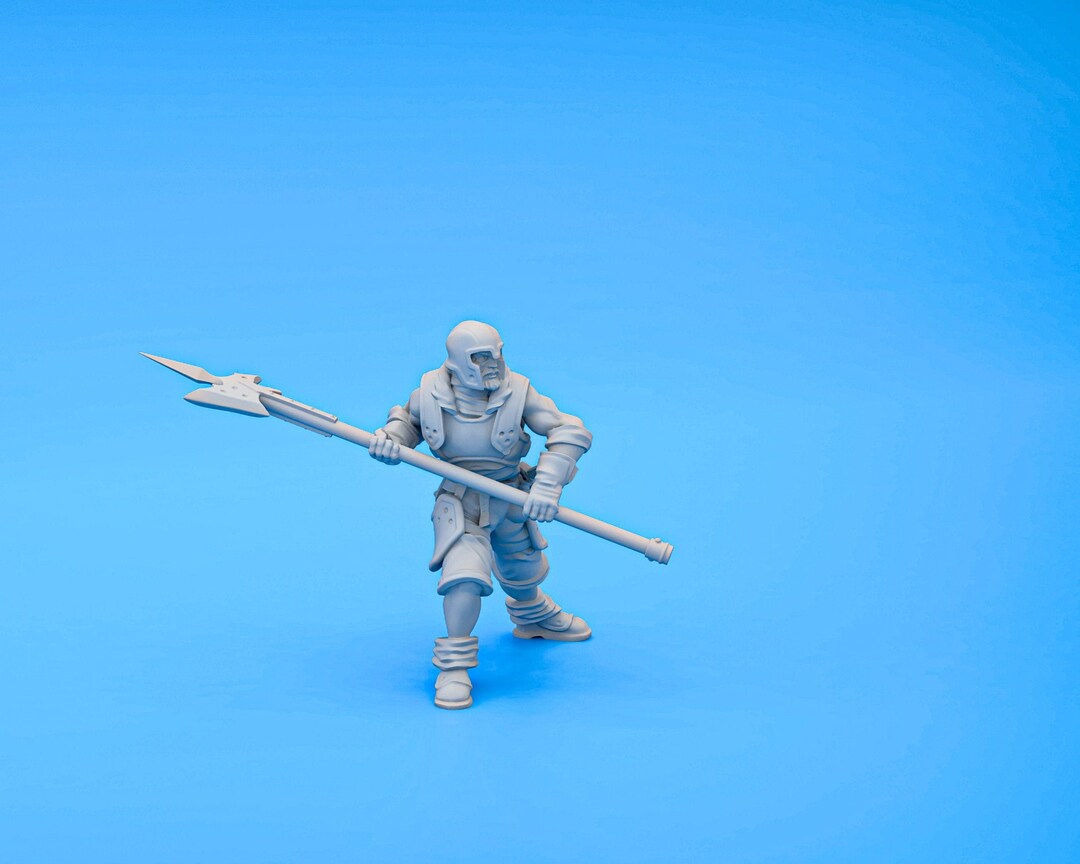 Pikeman Halberdier V7 Premium Dnd Miniature Mini Warrior Sanded ...