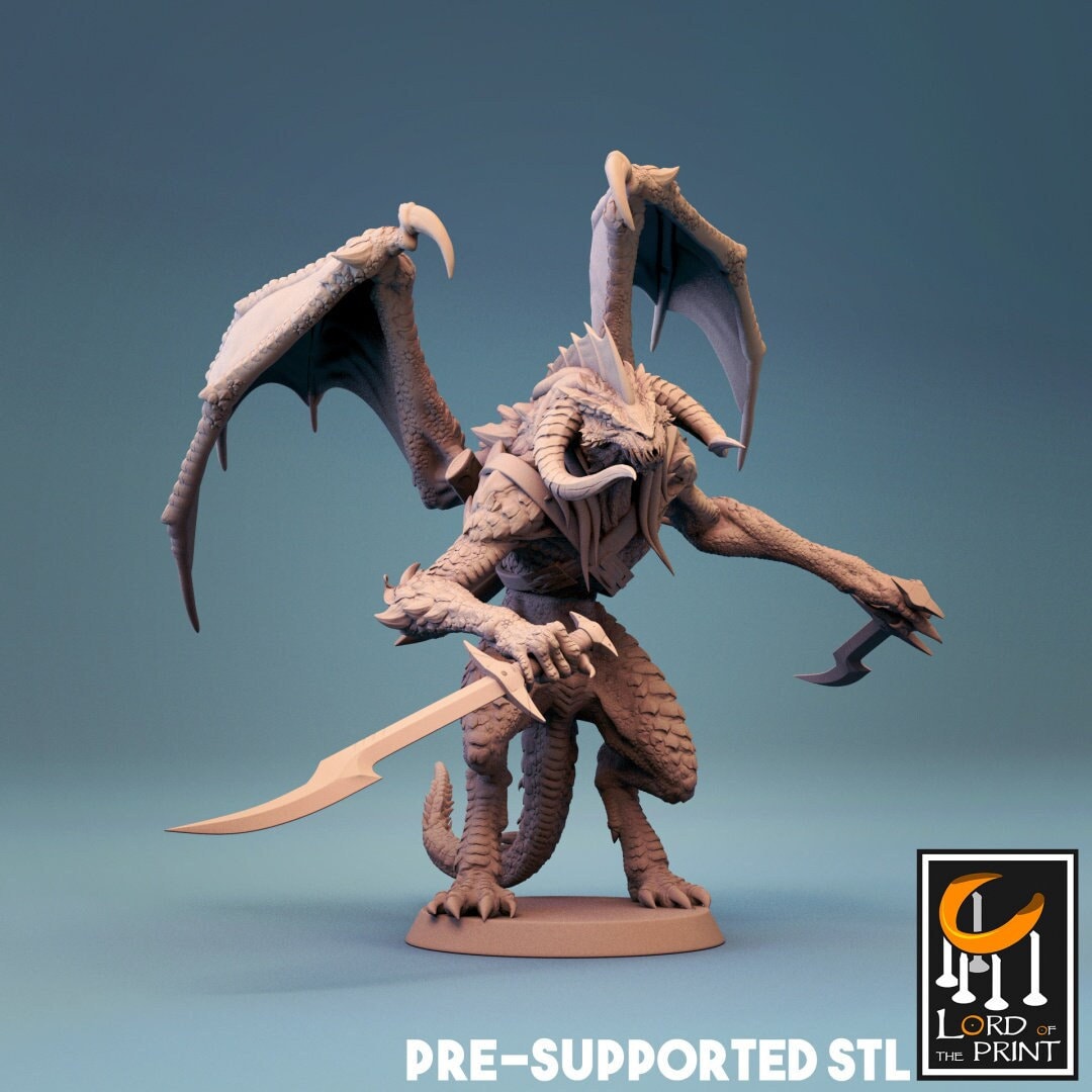 Black Abishai Premium Dnd Miniature Mini Figure Figurine | Resin 3D ...