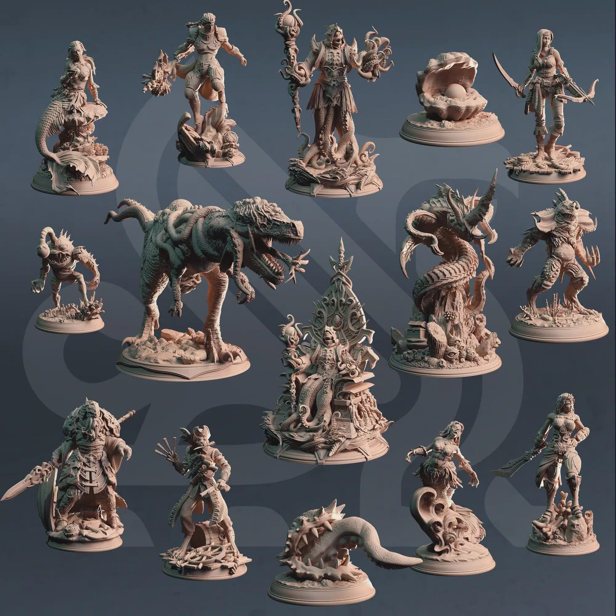 Corrupted T Rex Dinosaur Dnd Miniatures Compatible With 28mm 32mm ...