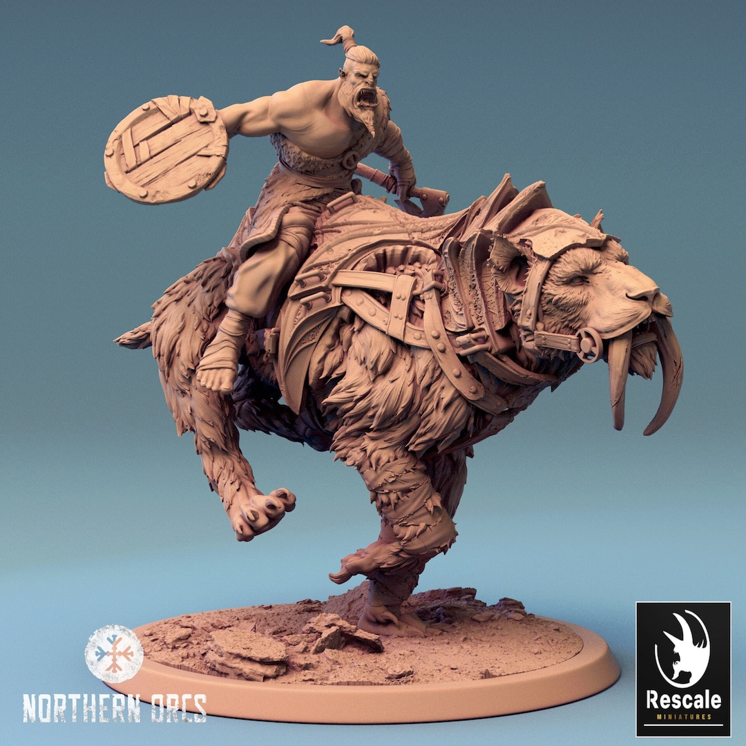 Orc Barbarian Warchief Sabertooth Armored Rider V8 Premium Dnd ...