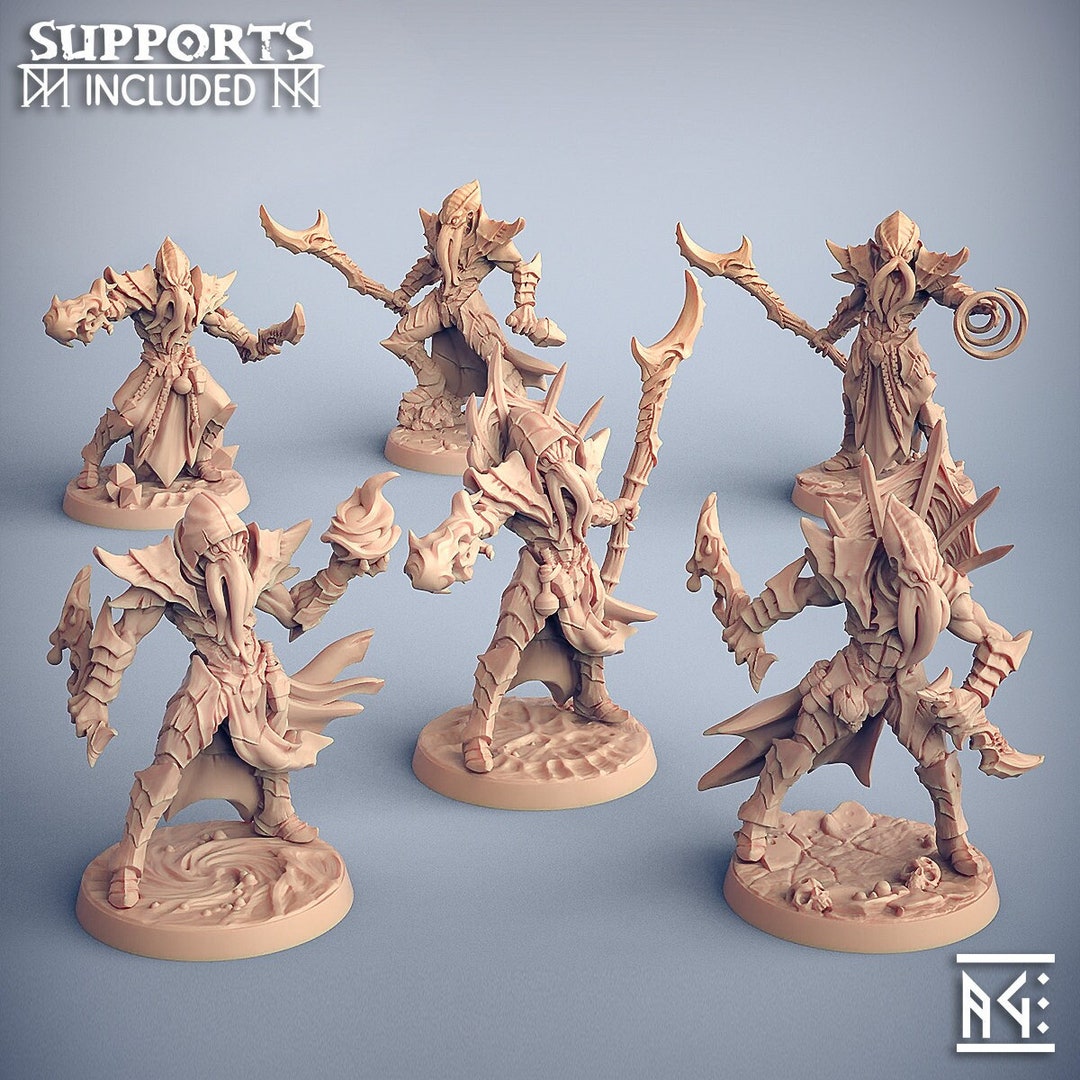 6x Mindplayer Pack Dnd Miniatures Compatible With 28mm 32mm Fantasy ...