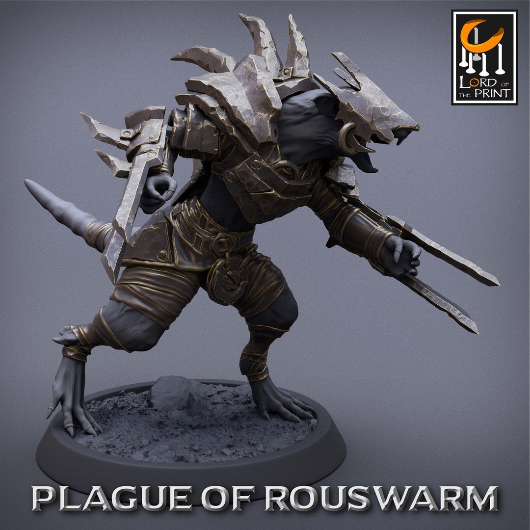 Ratfolk Paladin V3 Premium Dnd Miniature Mini Rat Folk Mousefolk Mouse ...