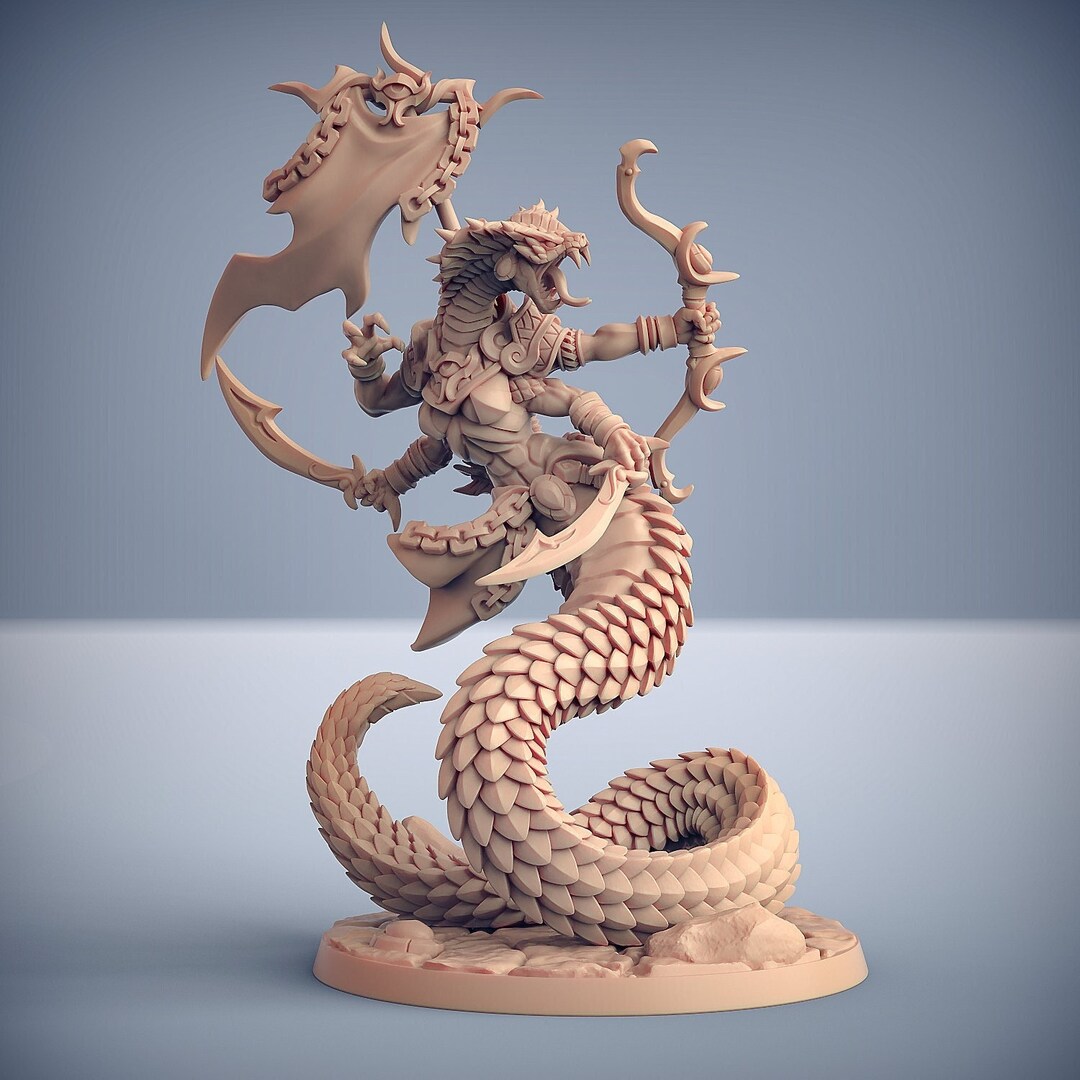 Naga Serpent Archer Premium Dnd Miniature Mini Giant Snake Sanded ...