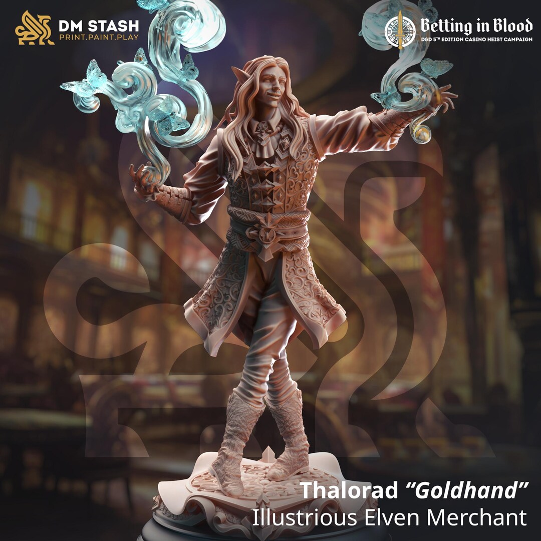 Elf Merchant Wizard Sorcerer Dnd Miniatures Compatible With 28mm 32mm ...